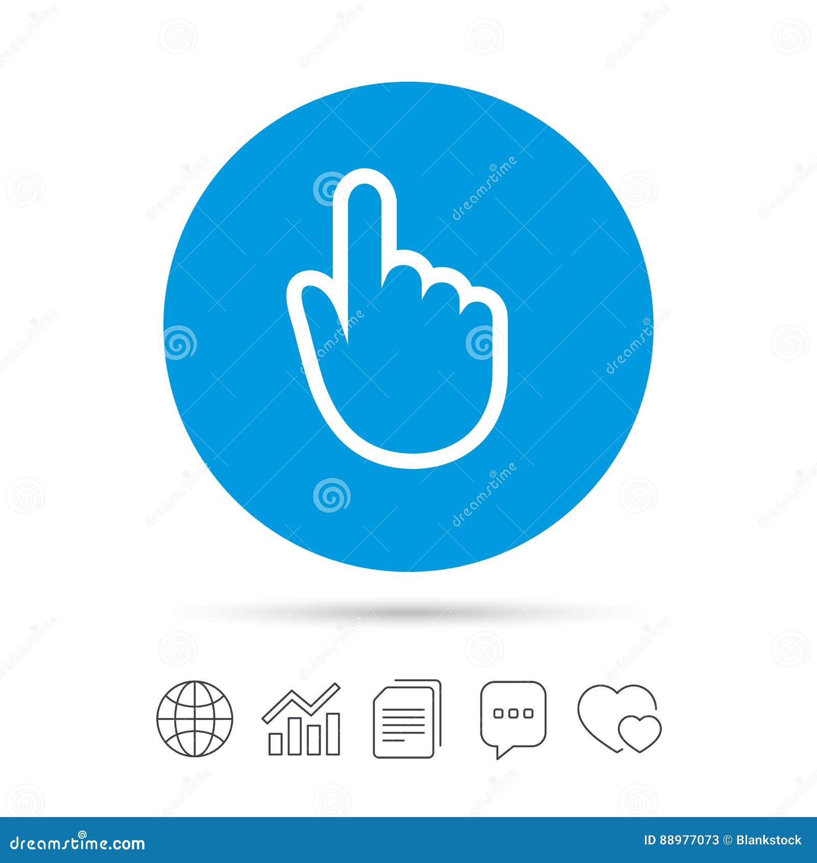 Hand Cursor Sign Icon. Hand Pointer Symbol Stock Vector - Illustration ...