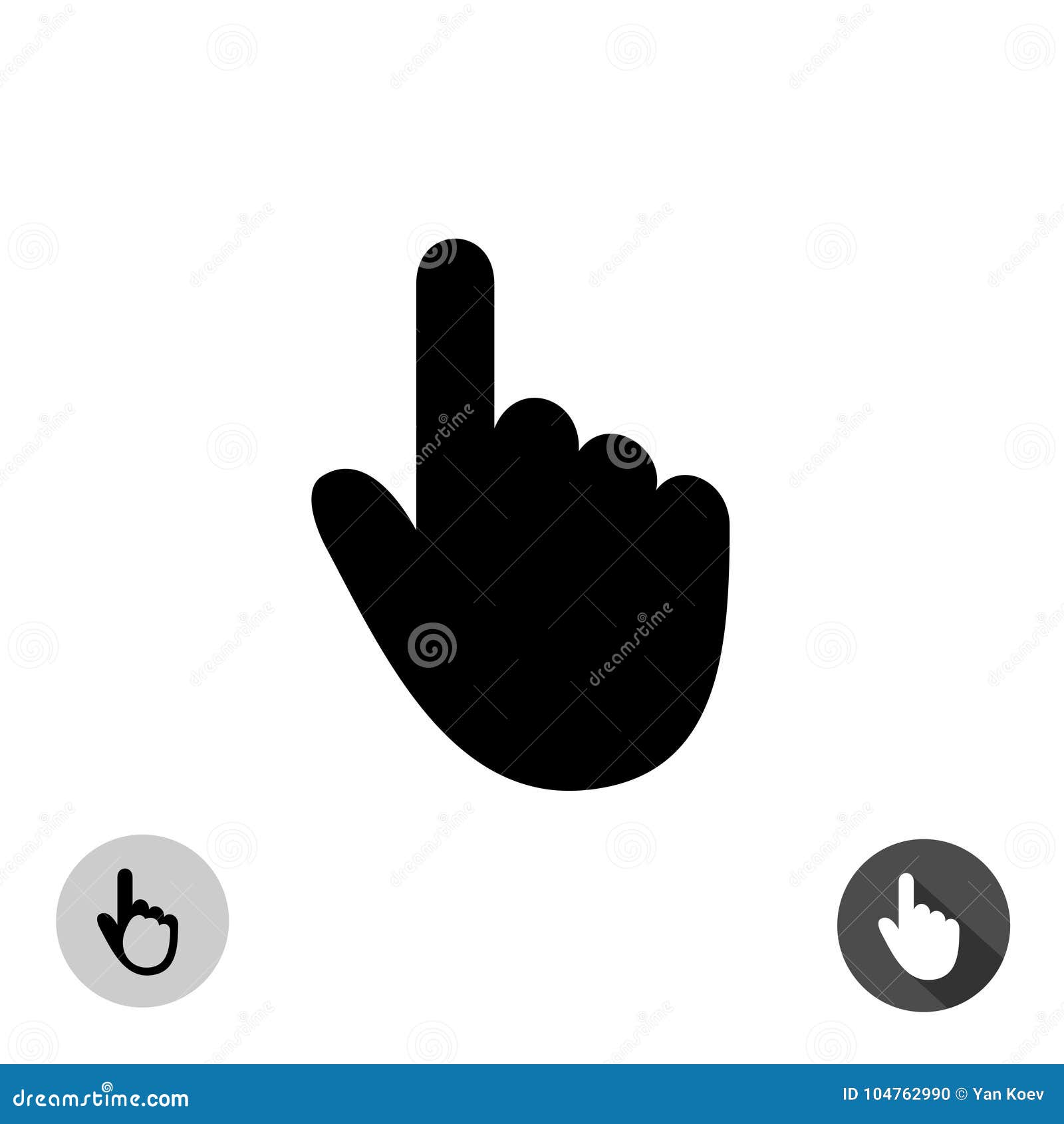 Hand Cursor Silhouette Icon. Hand Pointer Symbol. Stock Vector ...