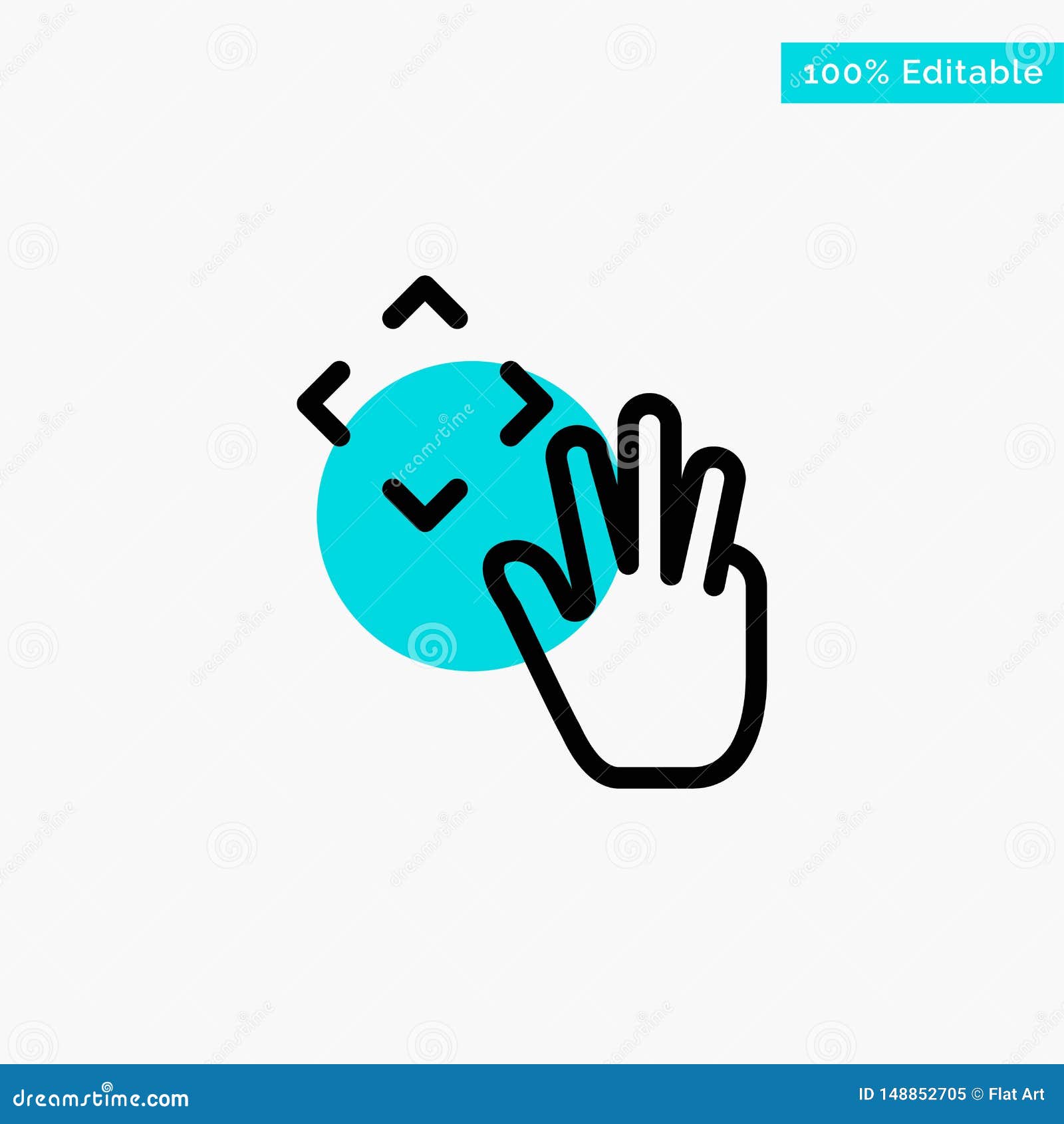 Turquoise Cursor Click Document Folder Icon Isolated On White ...