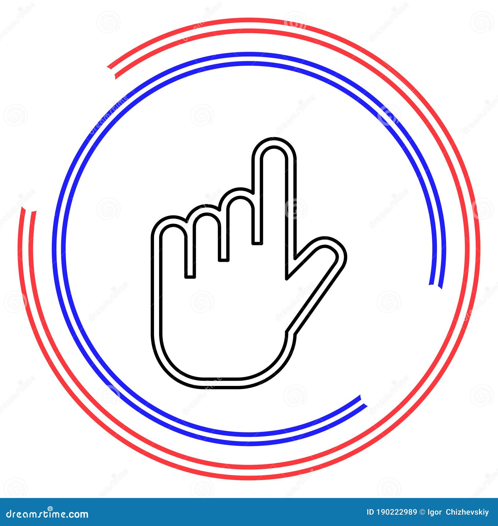 Hand cursor vector icon stock illustration. Illustration of outline ...