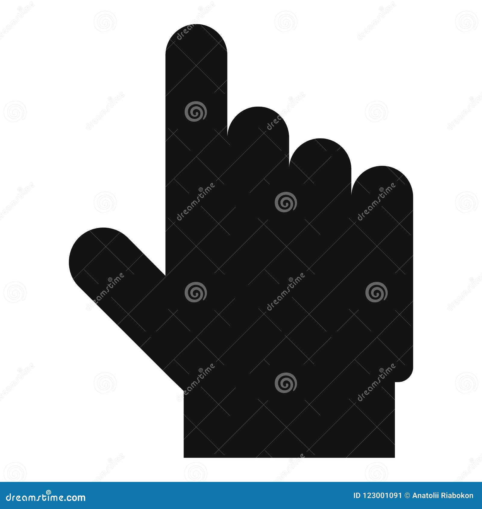 Hand Cursor Website Icon, Simple Black Style Stock Illustration ...