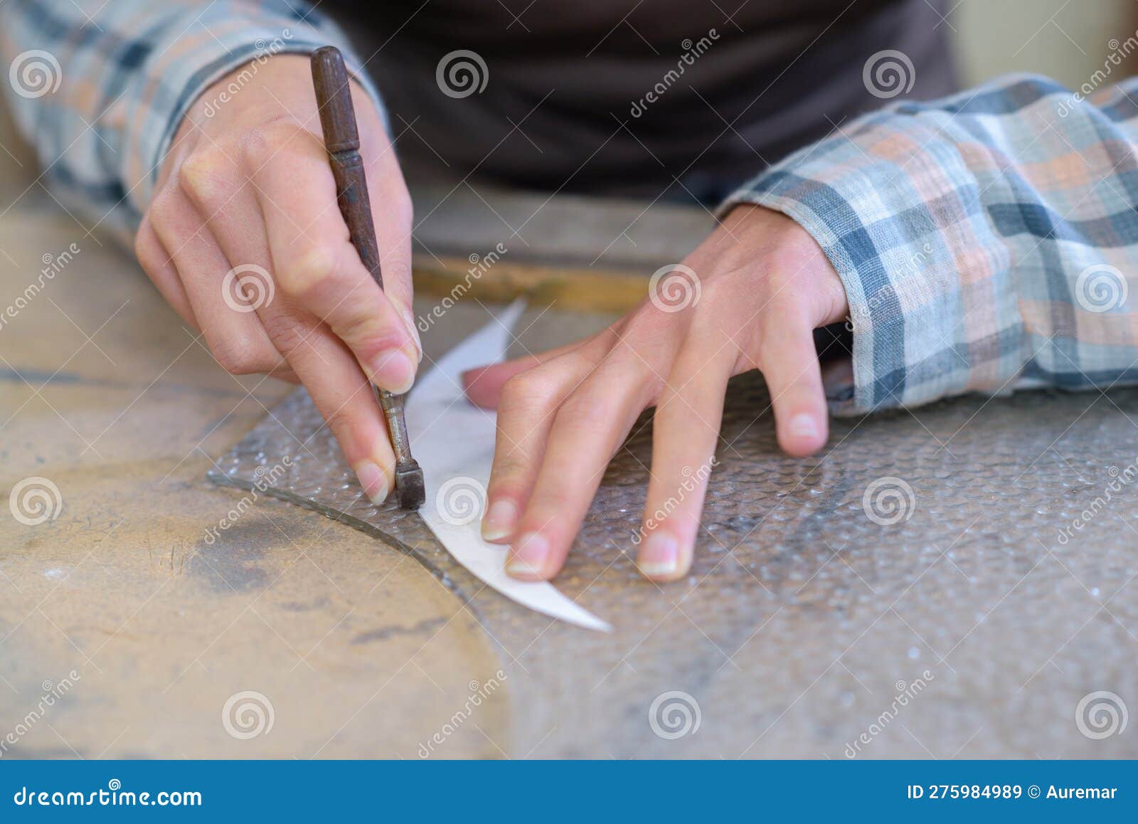 Hand cutting pattern stock image. Image of dimensional - 275984989