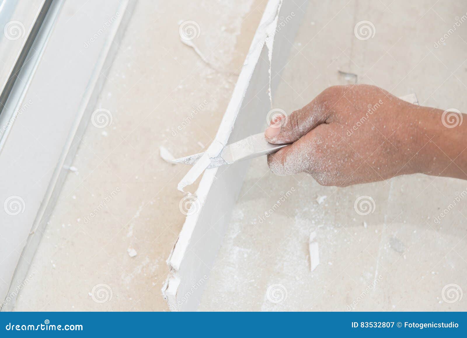 Hand Cutting Plaster Boards Stock Image - Image of meter, cutter: 83532807