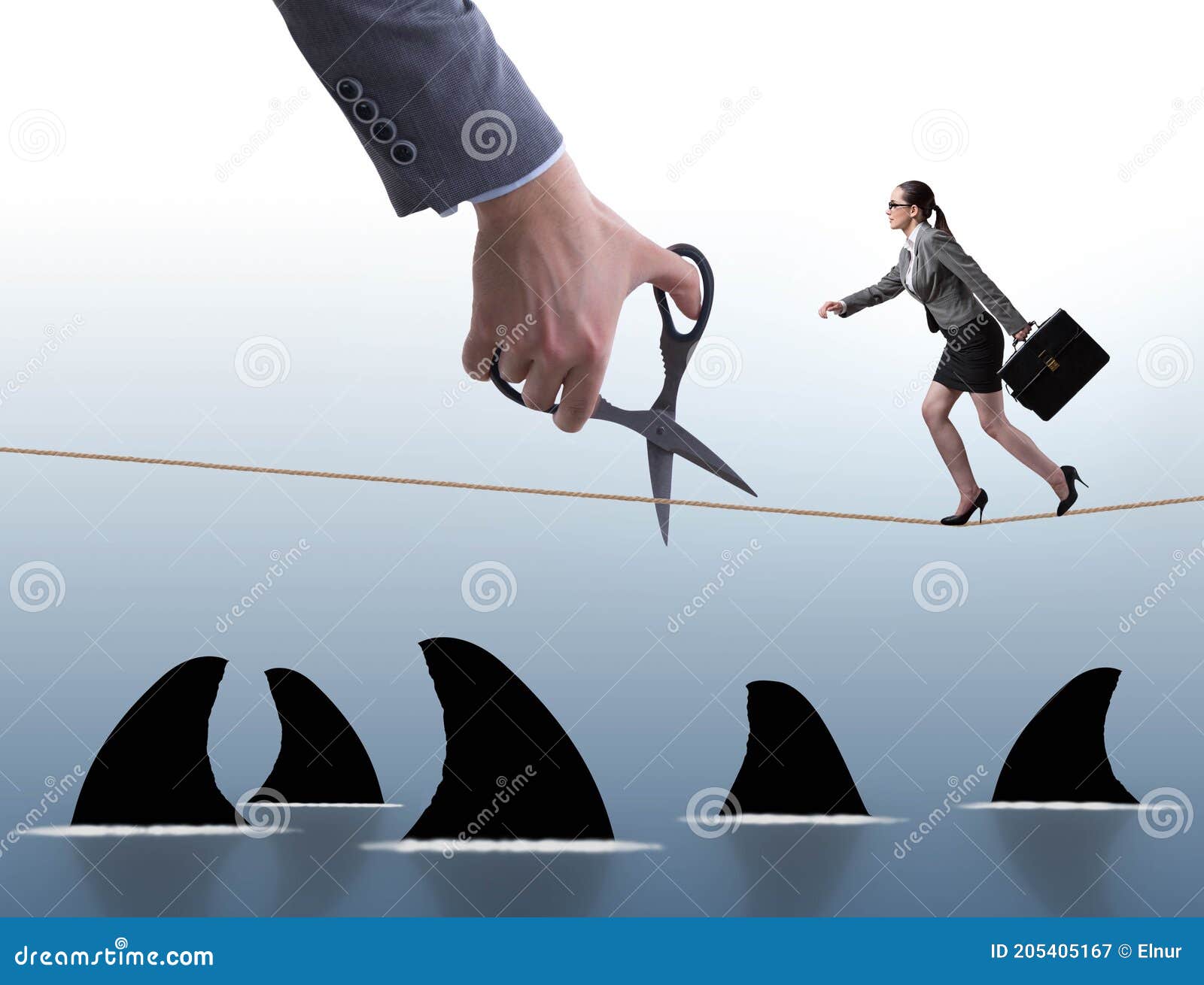 Hand Cutting Rope in Business Risk Concept Stock Image - Image of rope ...