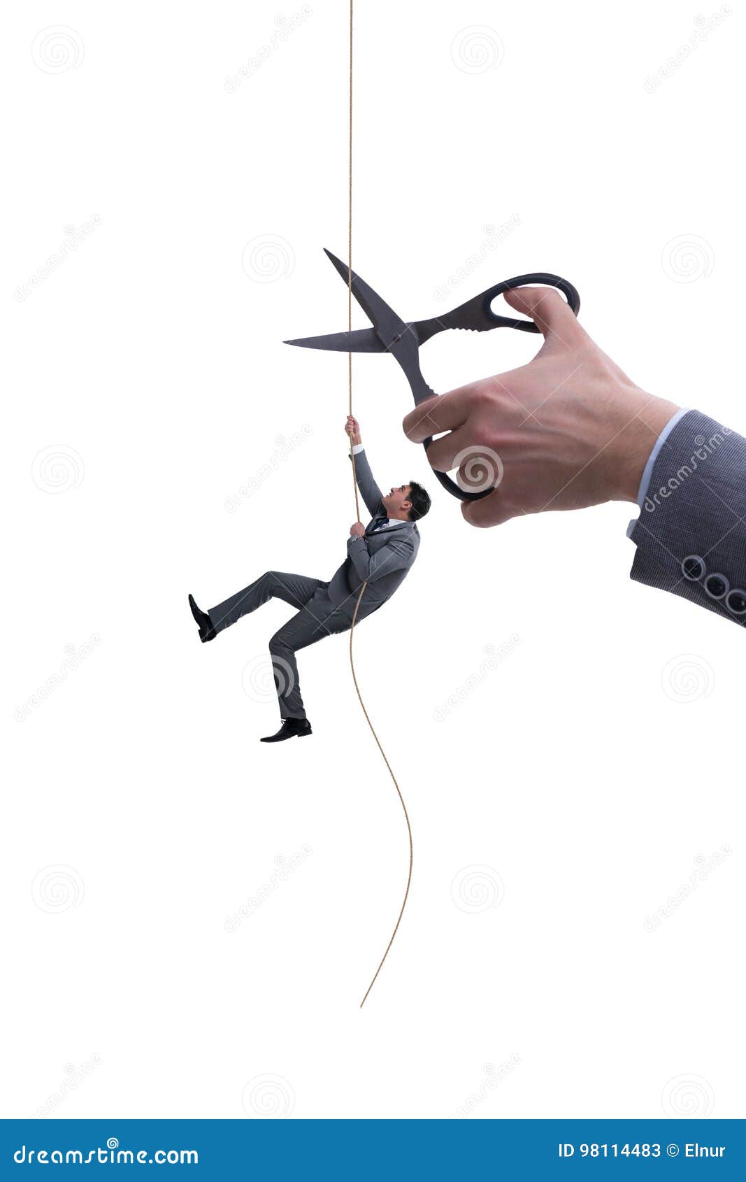 The Hand Cutting Rope in Business Risk Concept Stock Image - Image of ...