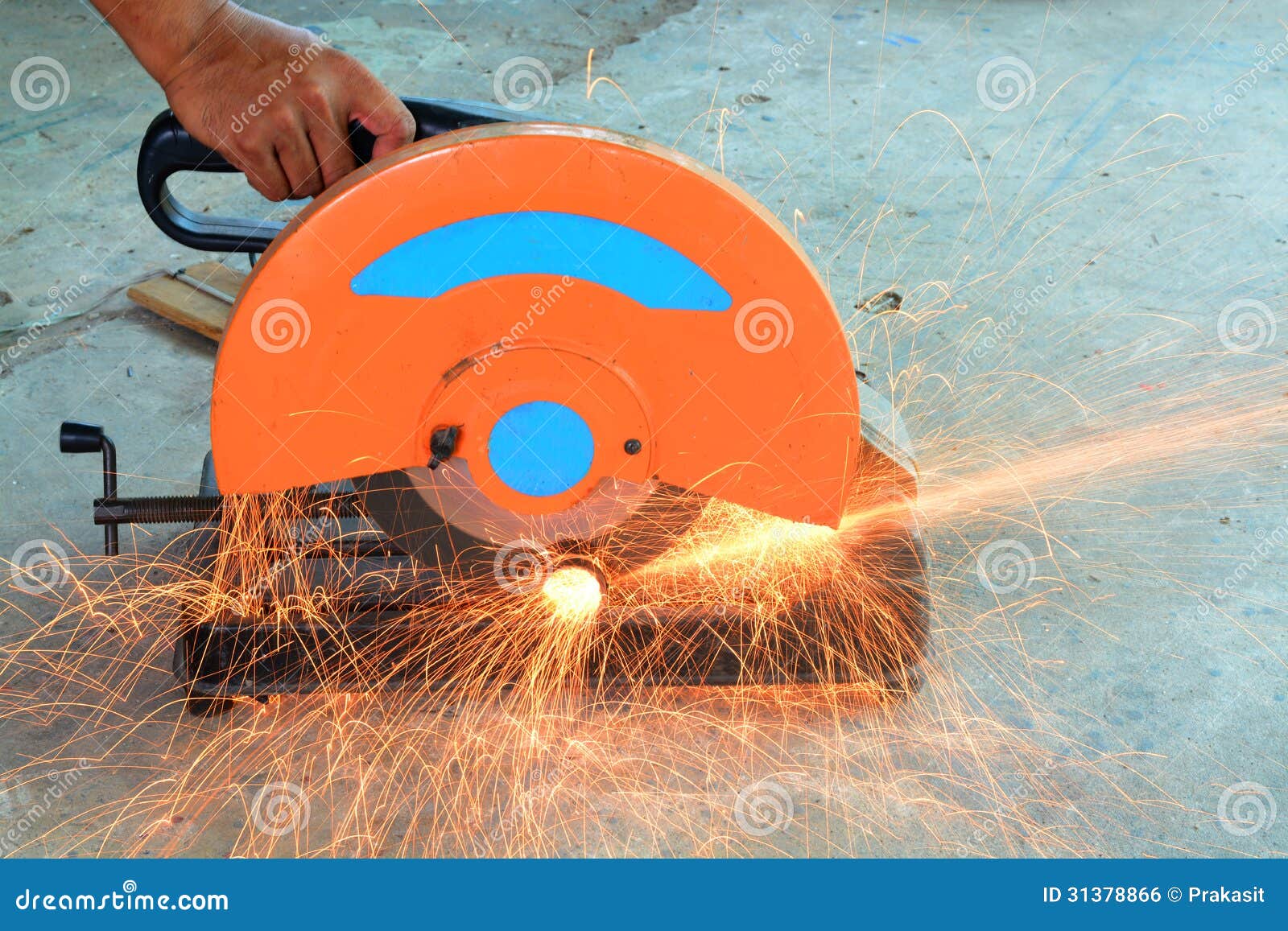 Hand cutting steel stock photo. Image of factory, construction - 31378866