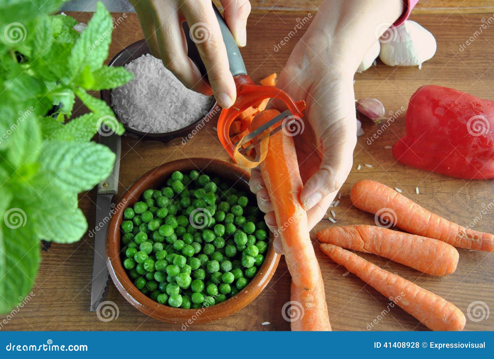 Hand Cutting Vegetables for Cooking Stock Photo - Image of knife ...