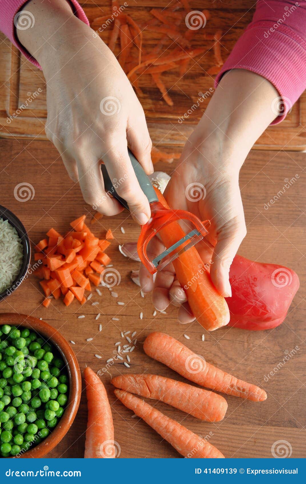 Hand Cutting Vegetables for Cooking Stock Image - Image of green ...