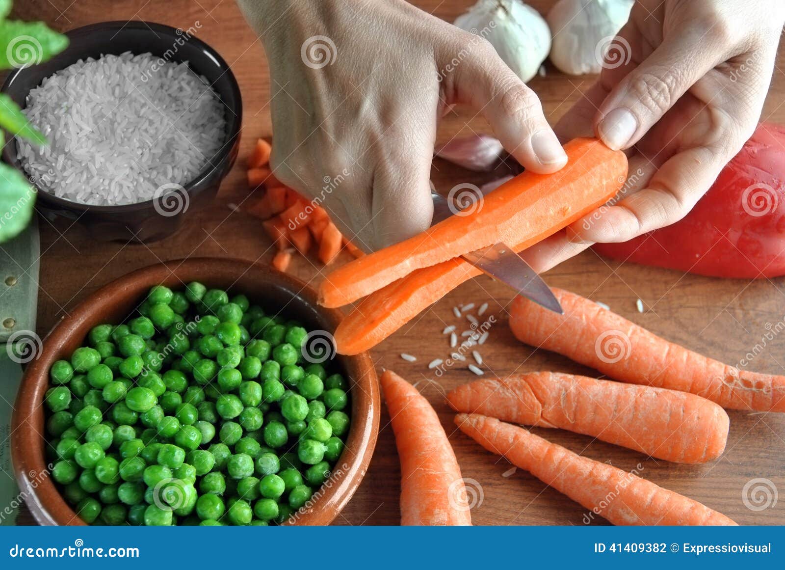 Hand Cutting Vegetables for Cooking Stock Photo - Image of female, food ...