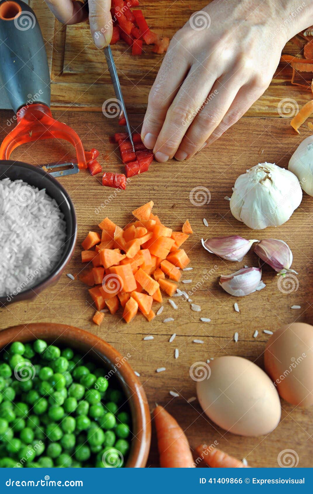 Hand Cutting Vegetables for Cooking Stock Photo - Image of close ...