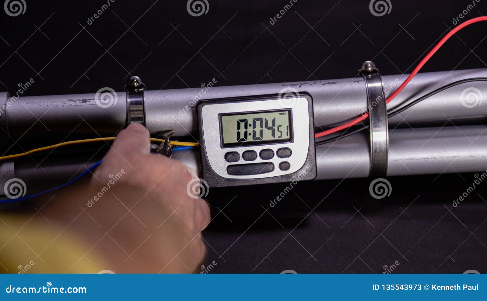Hand Cutting Wire on Pipe Bomb Stock Image - Image of dangerous, bomb ...