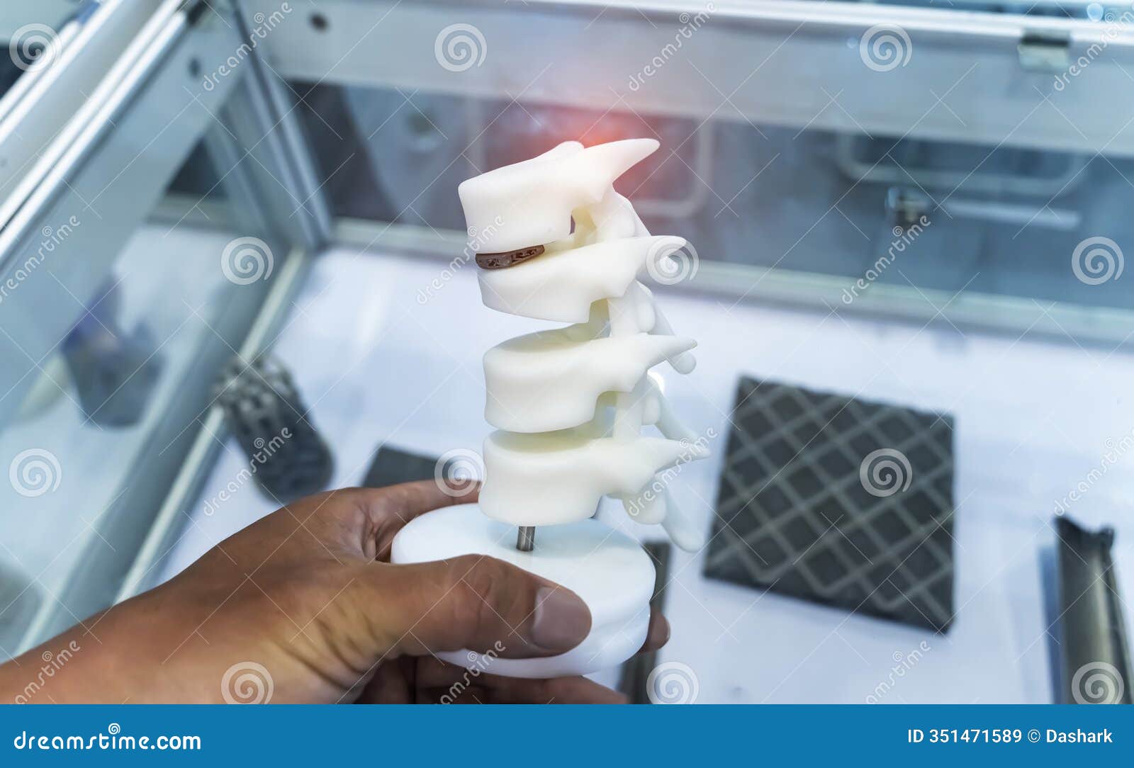 Hand with 3d Printed Human Spine Stock Image - Image of dimensional ...