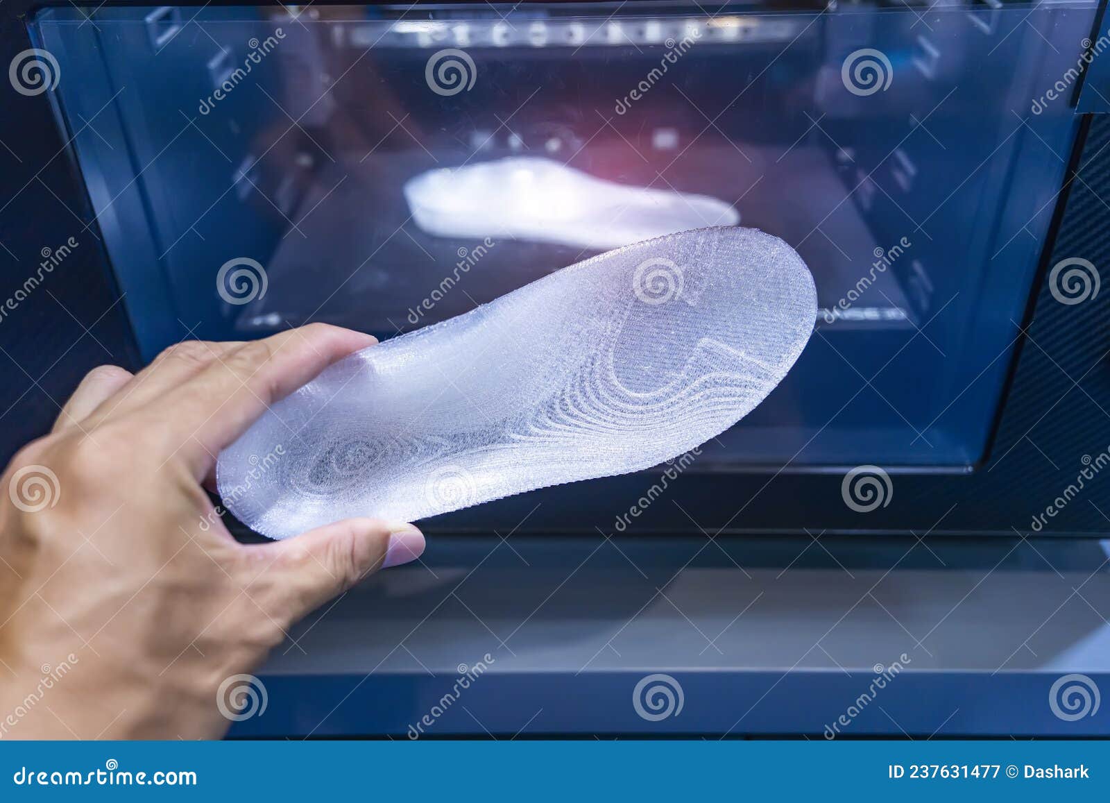 Hand with 3d Printed Shoe Figure Stock Image - Image of female ...