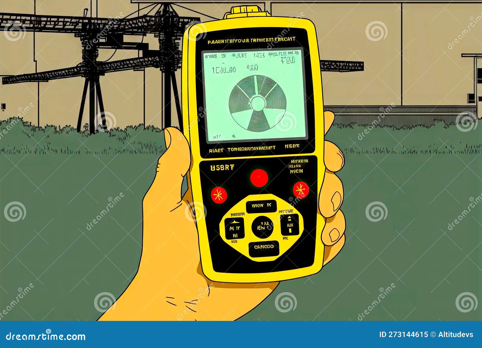 Hand with Dangerous Radiation Hazard Level Indicator Stock Illustration ...