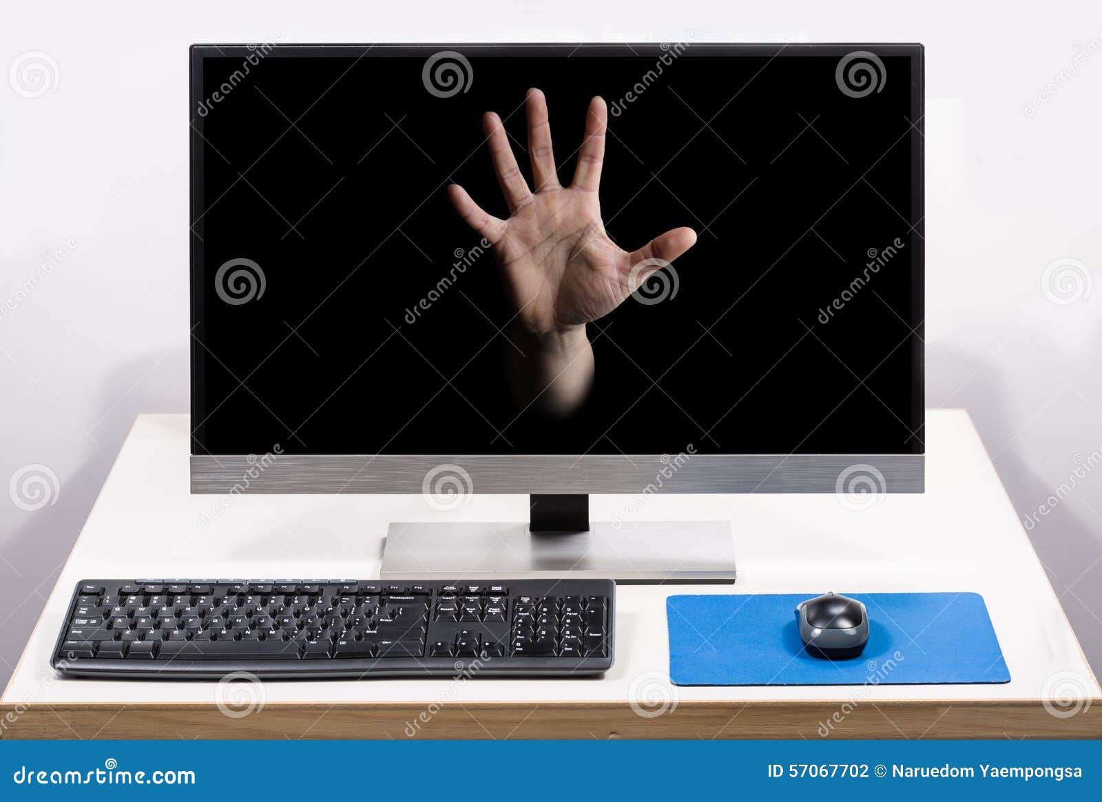 Hand in the dark screen stock photo. Image of communication - 57067702