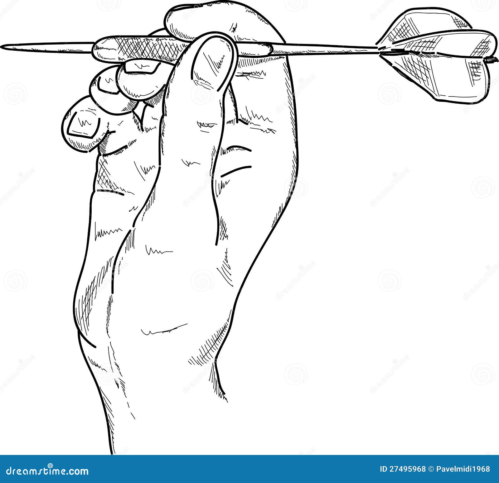 Hand With Darts Royalty Free Stock Photos - Image: 27495968