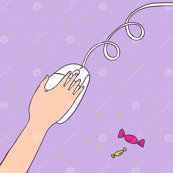 In Hand De Muis Van De Computer Stock Illustratie - Illustration of ...