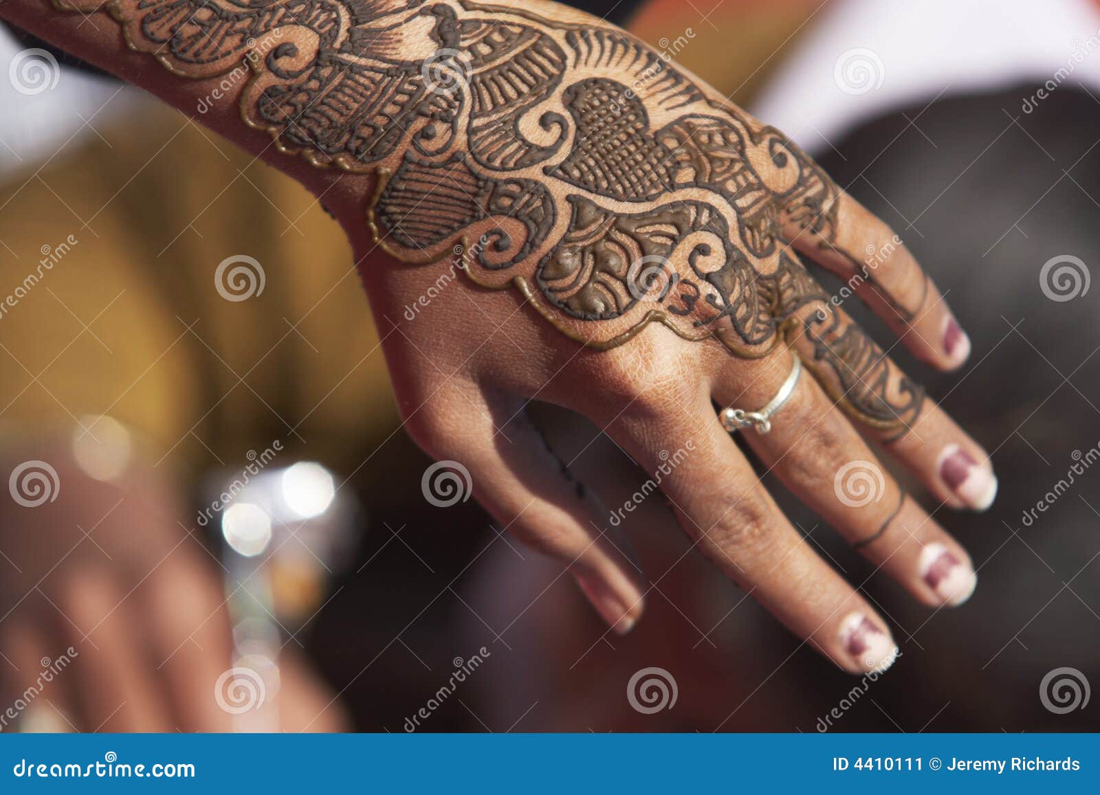Hand Decorated with Henna stock image. Image of indian - 4410111