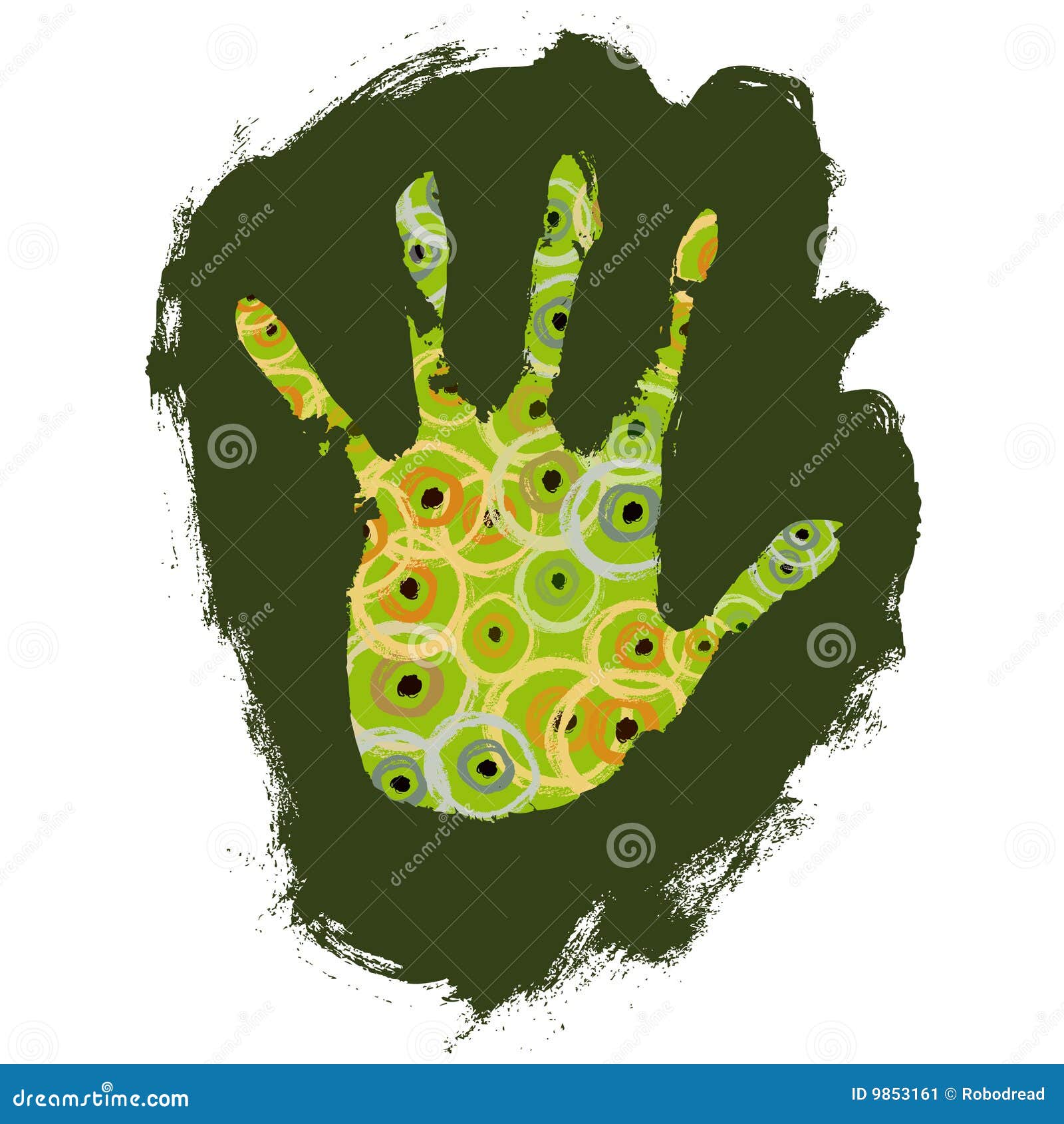 Hand decorated (vector) stock vector. Illustration of design - 9853161