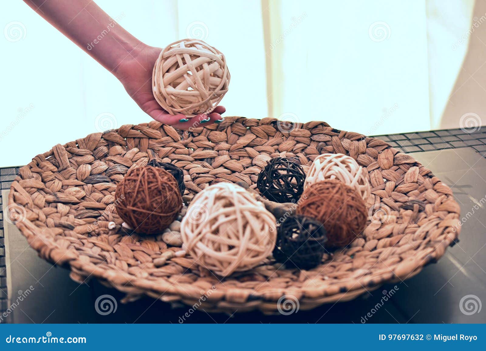 Hand Decorating a Centerpiece Stock Photo - Image of interior, finger ...