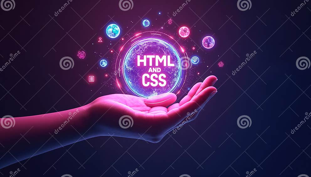 A Hand Delicately Supports a Luminous Orb that Showcases Intricate HTML ...