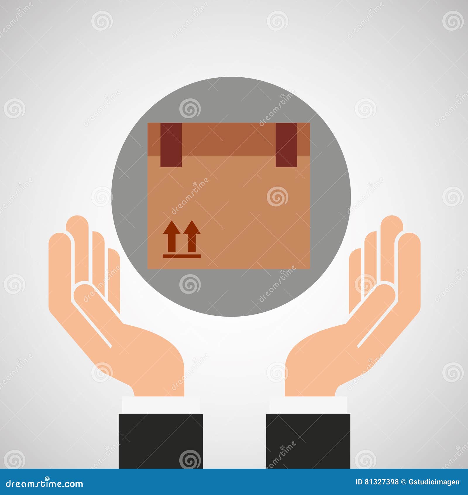 Hand Delivery Service Package Graphic Stock Vector - Illustration of ...