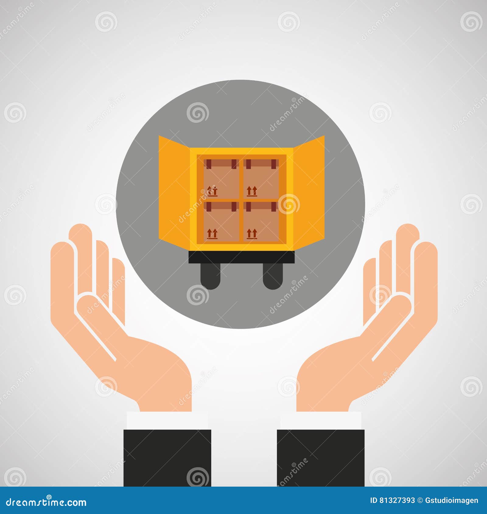 Hand Delivery Service Transportation Graphic Stock Vector ...