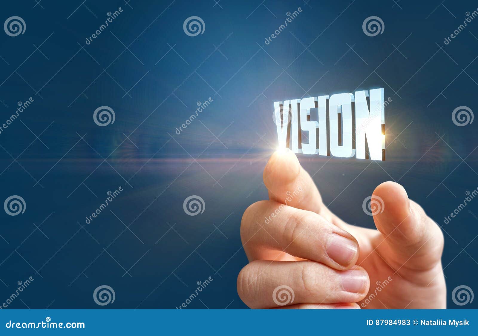 Hand Demonstrates the Word Vision . Stock Image - Image of corporate ...