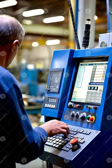 Hand Demonstrating Precision by Operating Cnc Machine Control Panel for ...