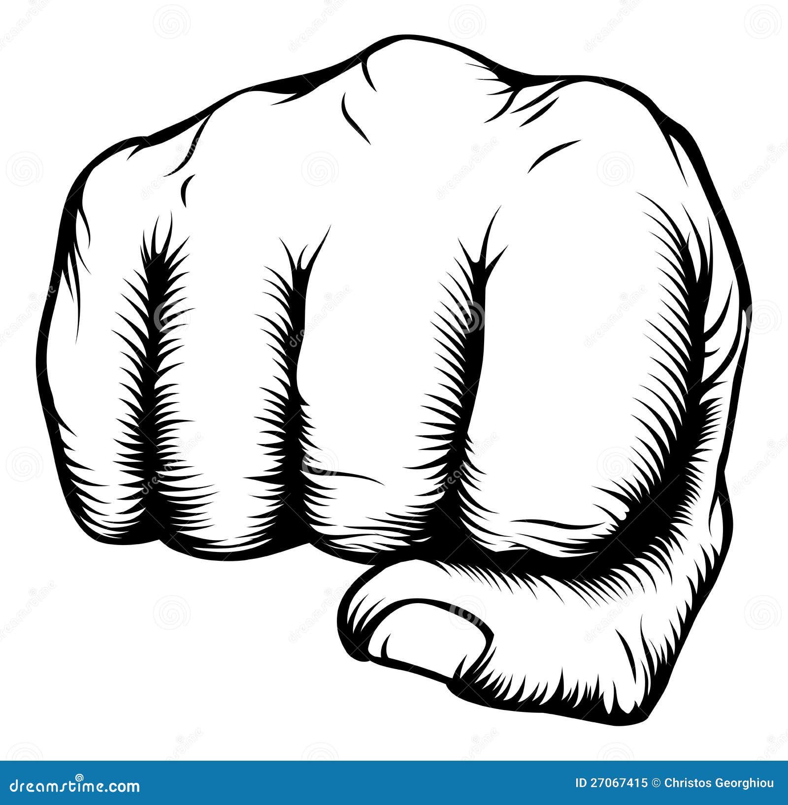 Hand in Der Faust, Die Von Der Frontseite Locht Vektor Abbildung ...