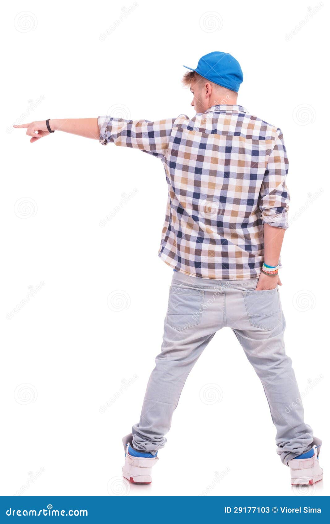 Hand in Der Hinteren Tasche U. Im Zeigen Stockbild - Bild von rückseite ...