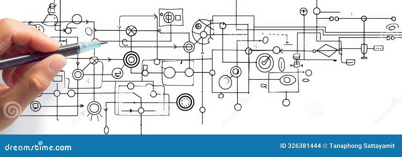 Flowchart Blueprint Plan Process Management Stock Photography ...