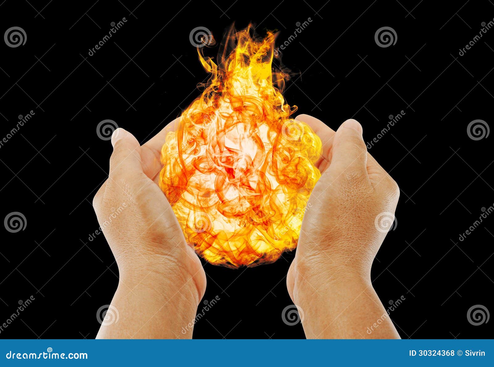 Hand des magischen Feuers. stock abbildung. Illustration von brennen ...