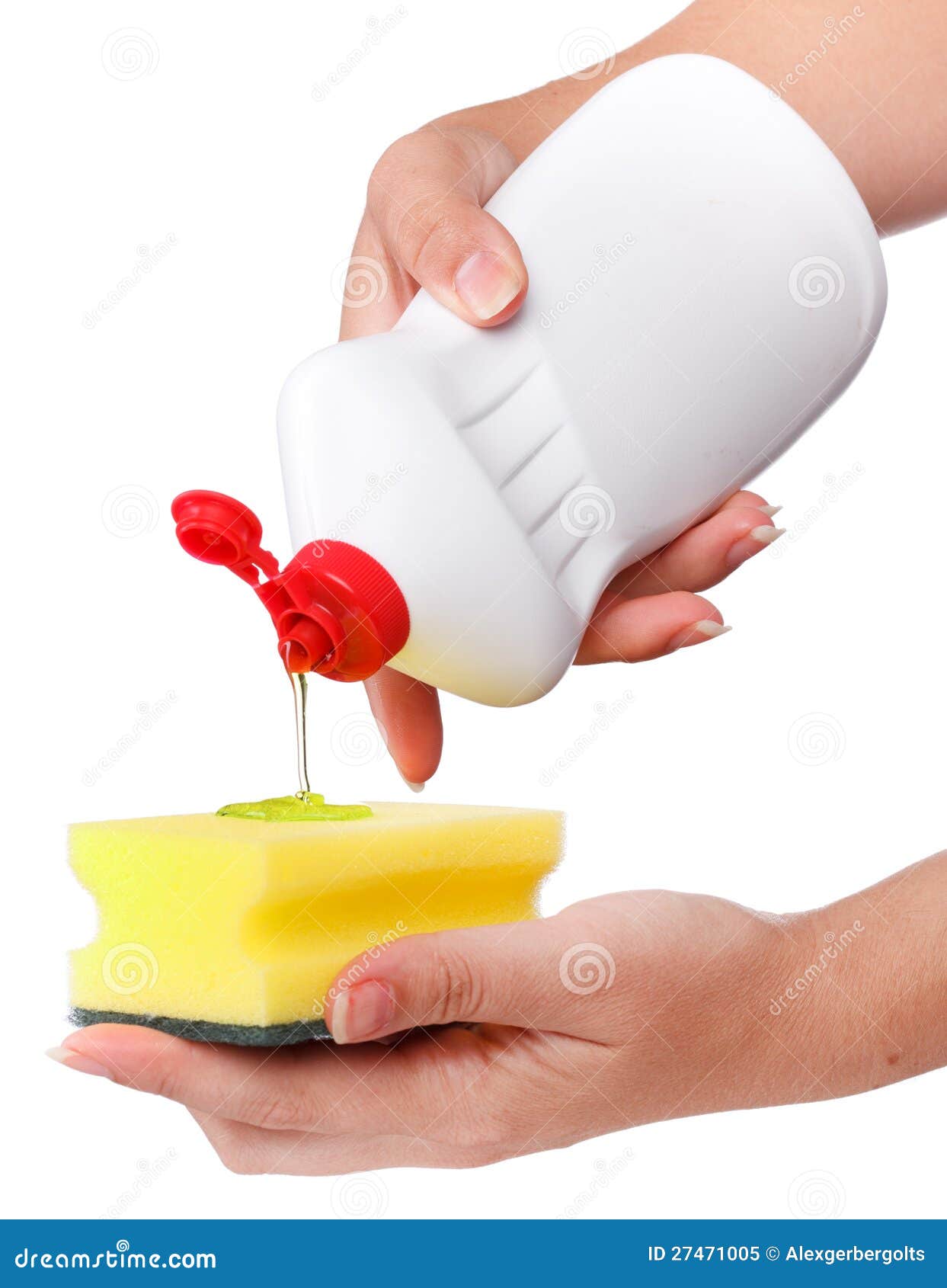 Hand with a Detergent Plastic Bottle Isolated Stock Image - Image of ...