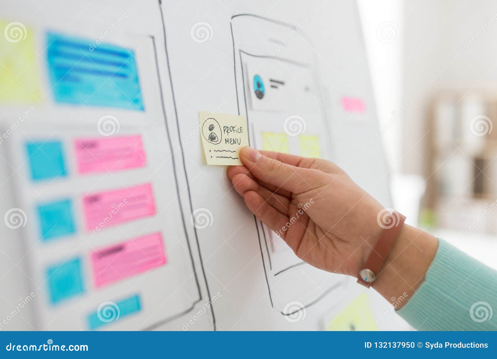 Hand of Developer Working on Ui Design at Office Stock Photo - Image of ...