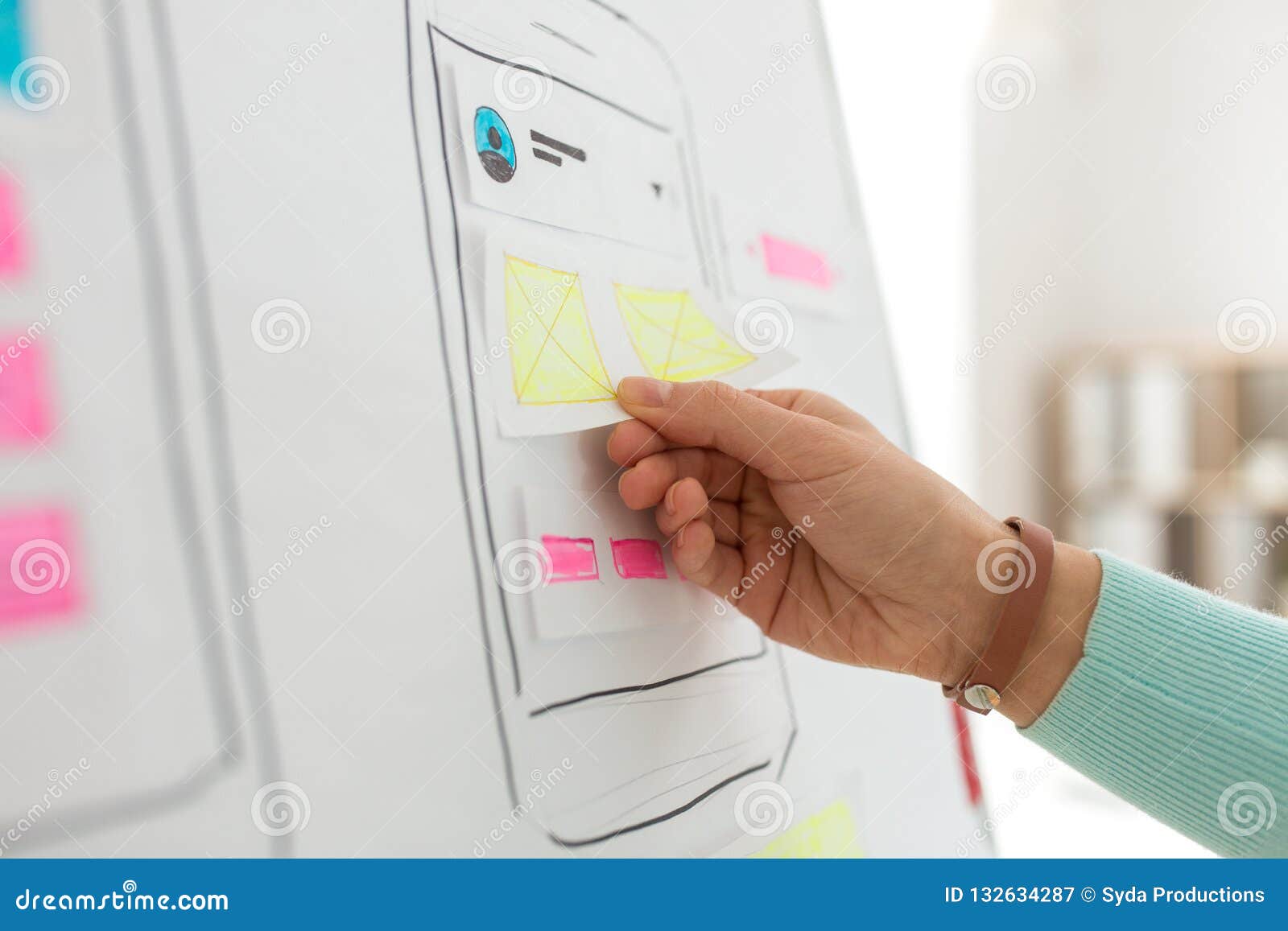 Hand of Developer Working on Ui Design at Office Stock Image - Image of ...