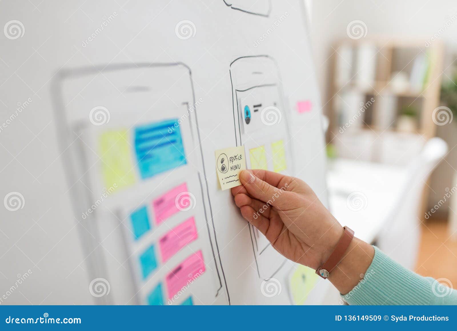 Hand of Developer Working on Ui Design at Office Stock Image - Image of ...