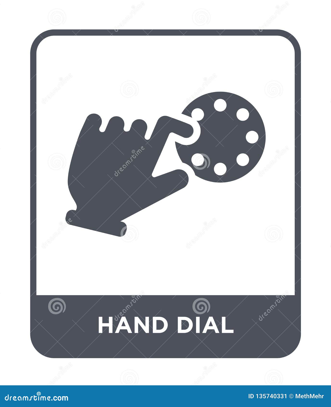 Hand Dial Icon in Trendy Design Style. Hand Dial Icon Isolated on White ...