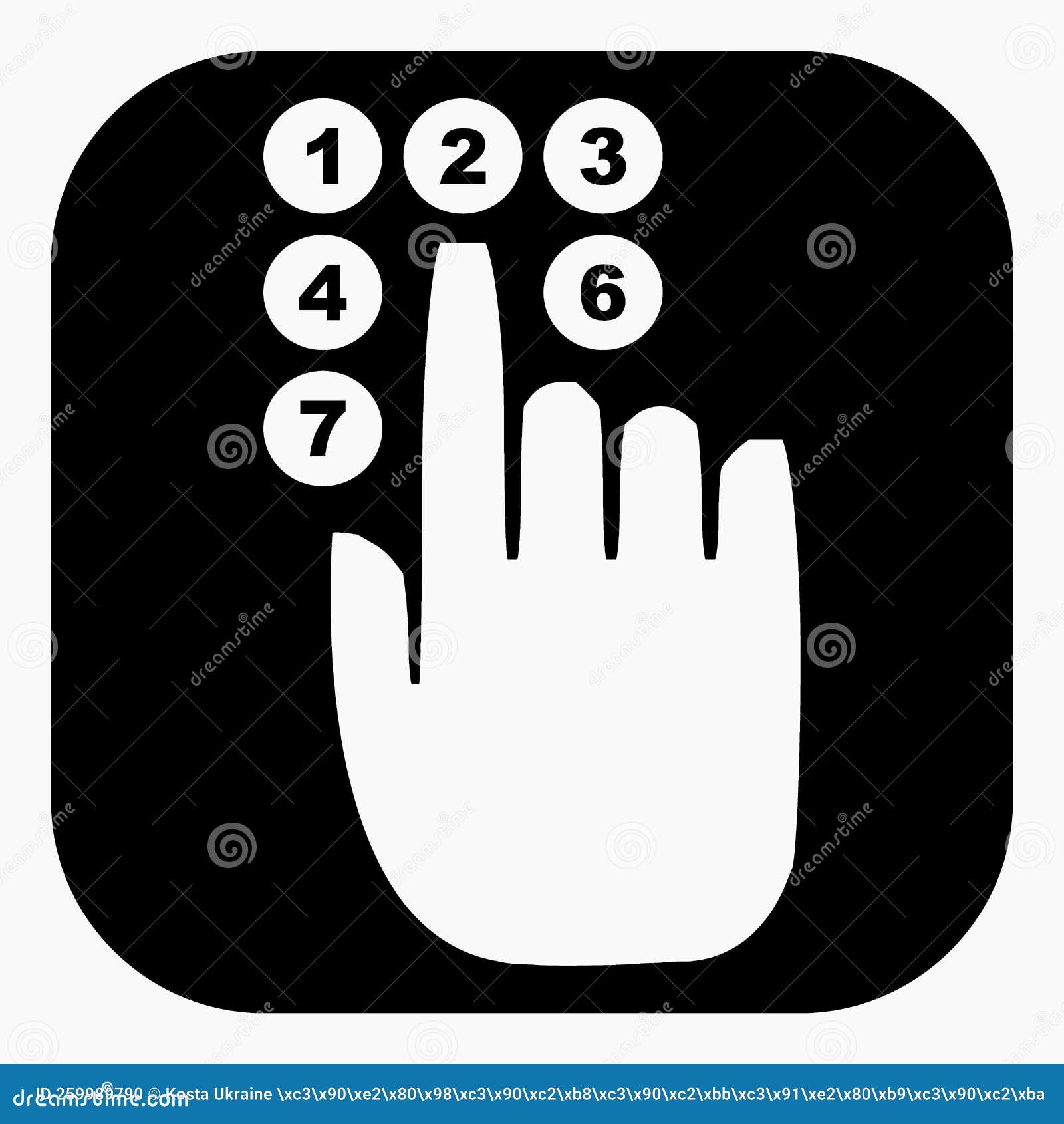 Hand dialing code stock vector. Illustration of lock - 259989790