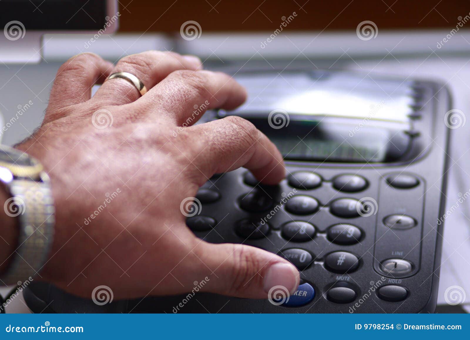 Hand Dialing Number on Phone Stock Photo - Image of finger, wristwatch ...
