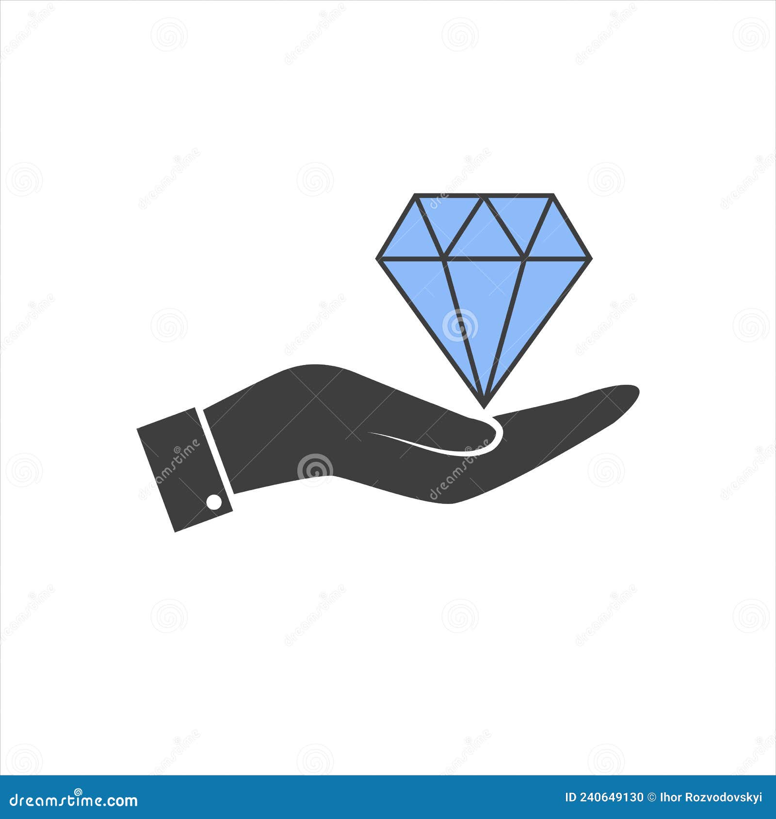 Hand and Diamond Icon, Flat Design Best Vector Icon Stock Vector ...