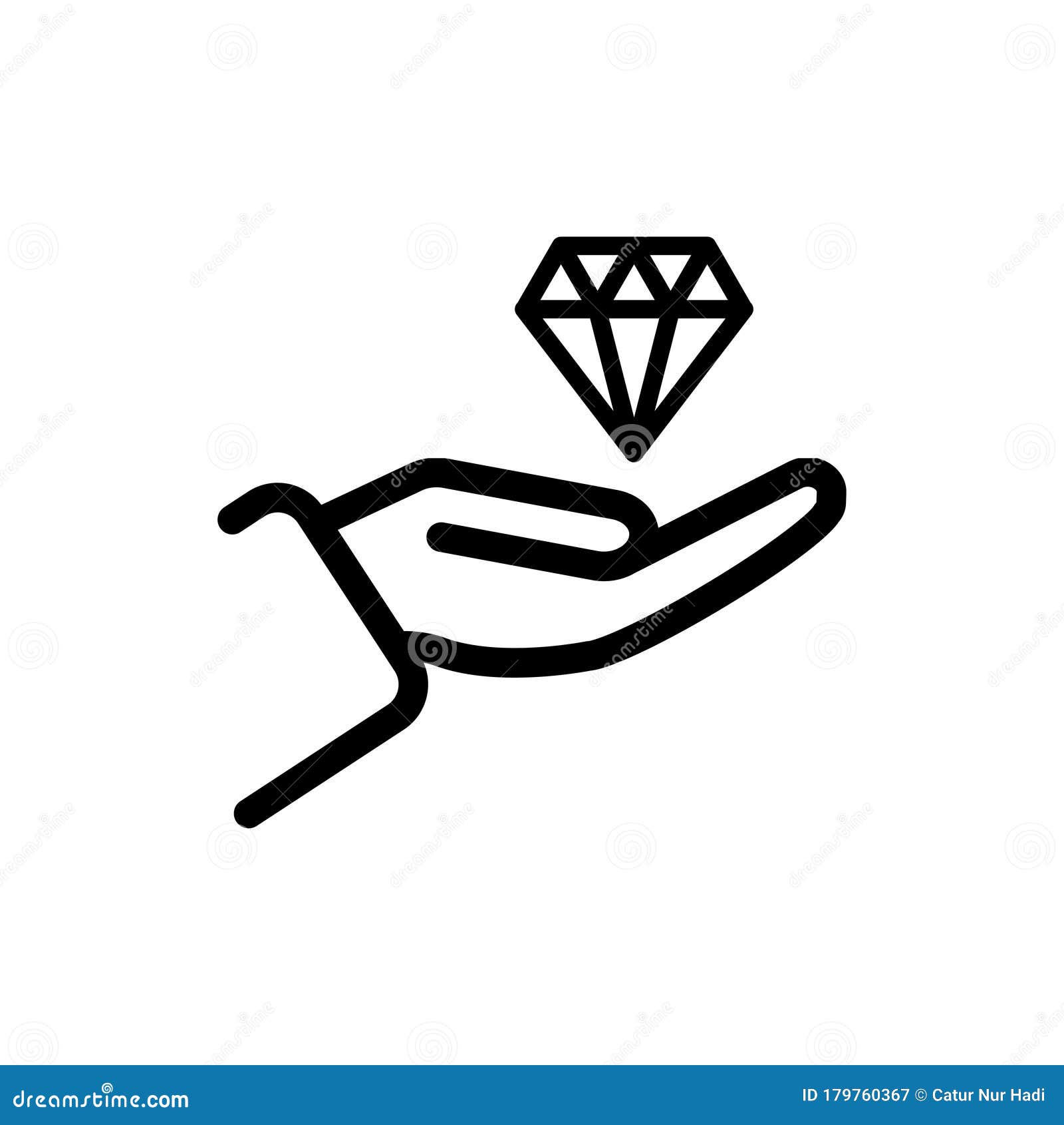 Hand and Diamond Icon Flat Vector Template Design Trendy Stock Vector ...