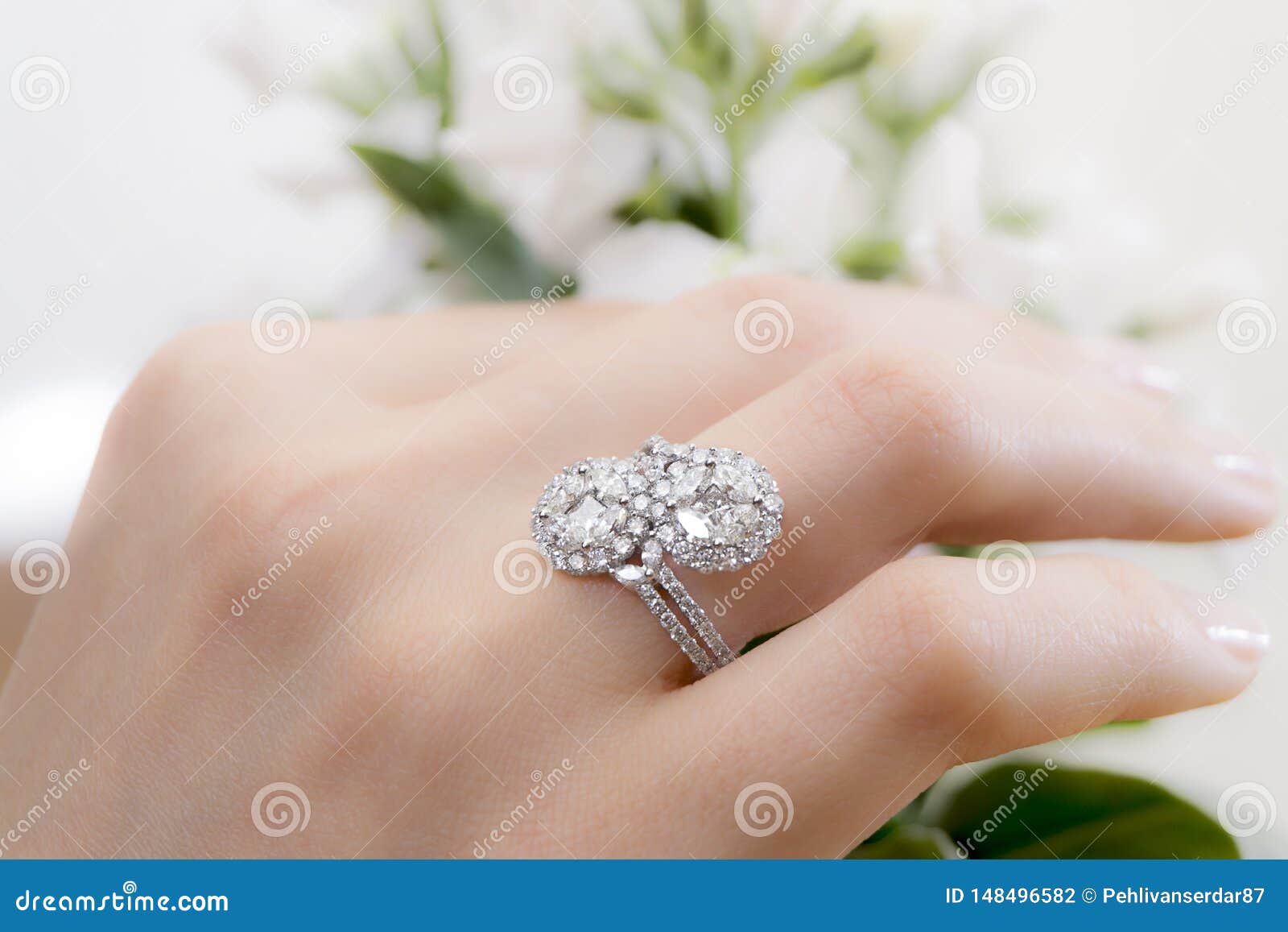 Hand with diamond ring stock photo. Image of engagement - 148496582
