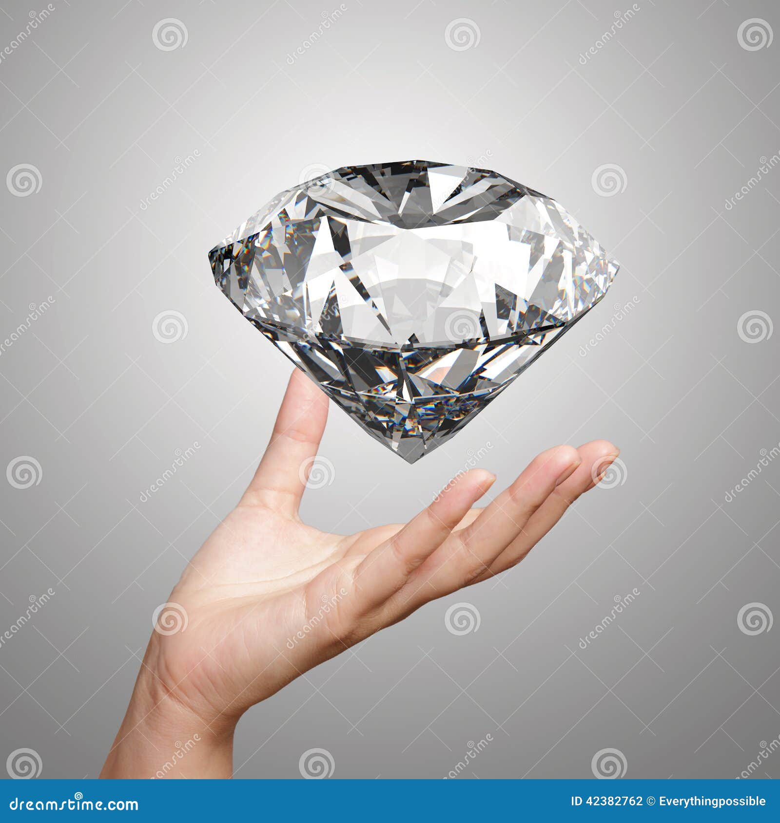 Hand die 3d diamant houden stock foto. Image of juwelen - 42382762