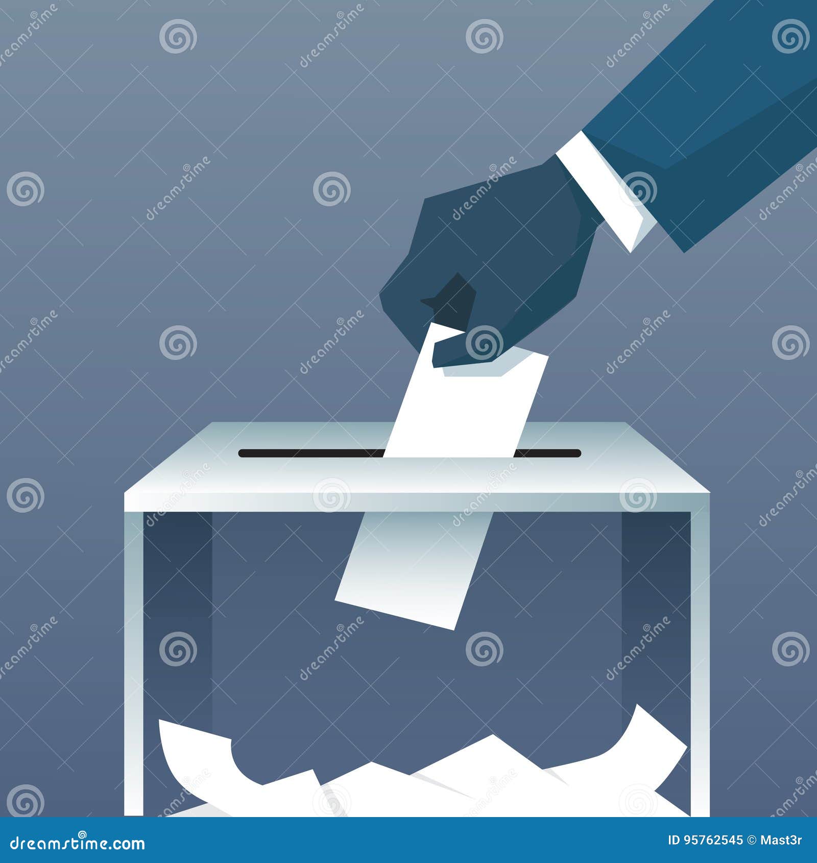 Hand Die Document in Stembus Zetten Tijdens Stemming Vector Illustratie ...