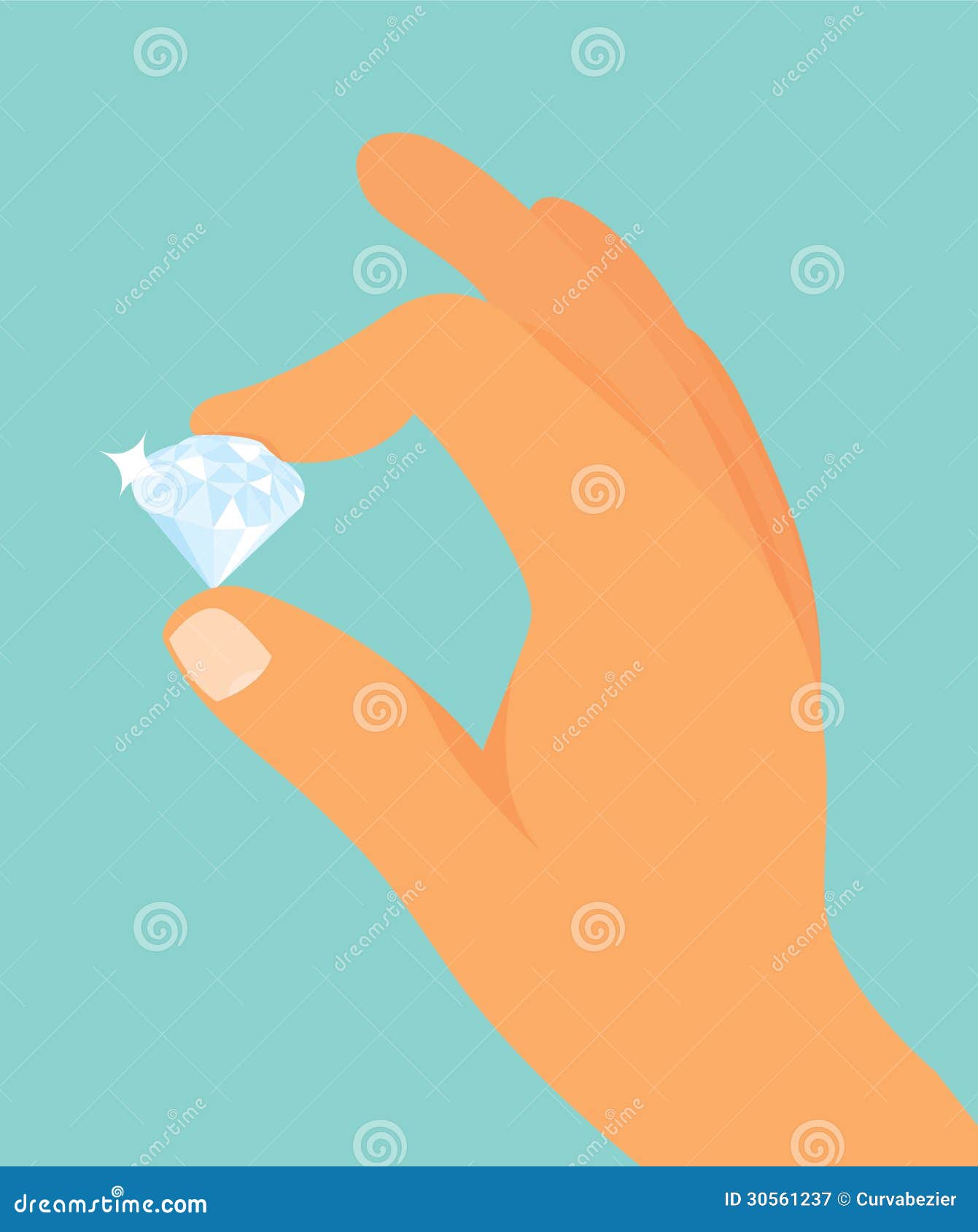 Hand Die Een Diamant Houden Stock Illustratie - Illustration of ...