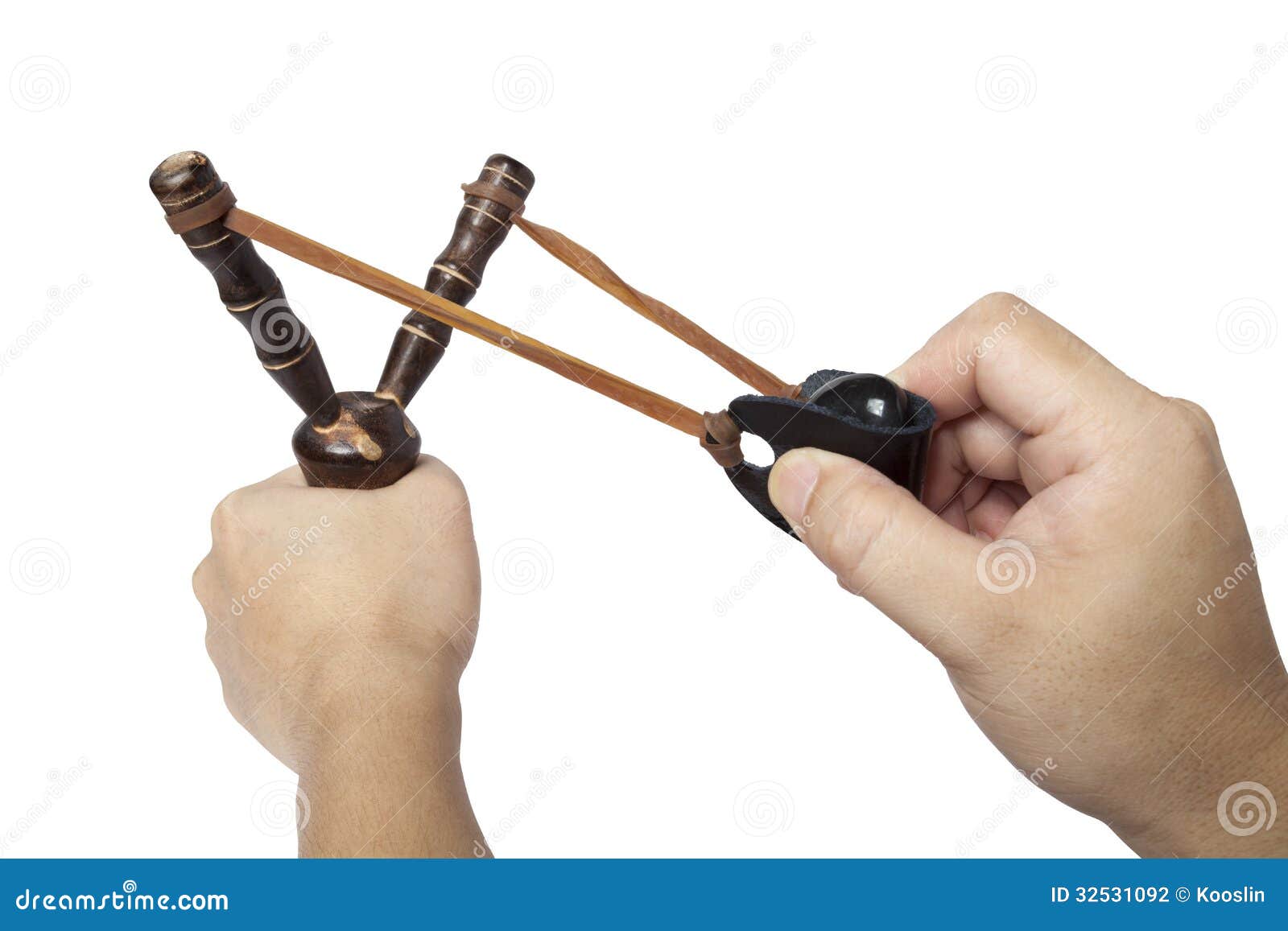 Hand Die Een Katapult Klaar Houden Te Lanceren Stock Foto - Image of ...