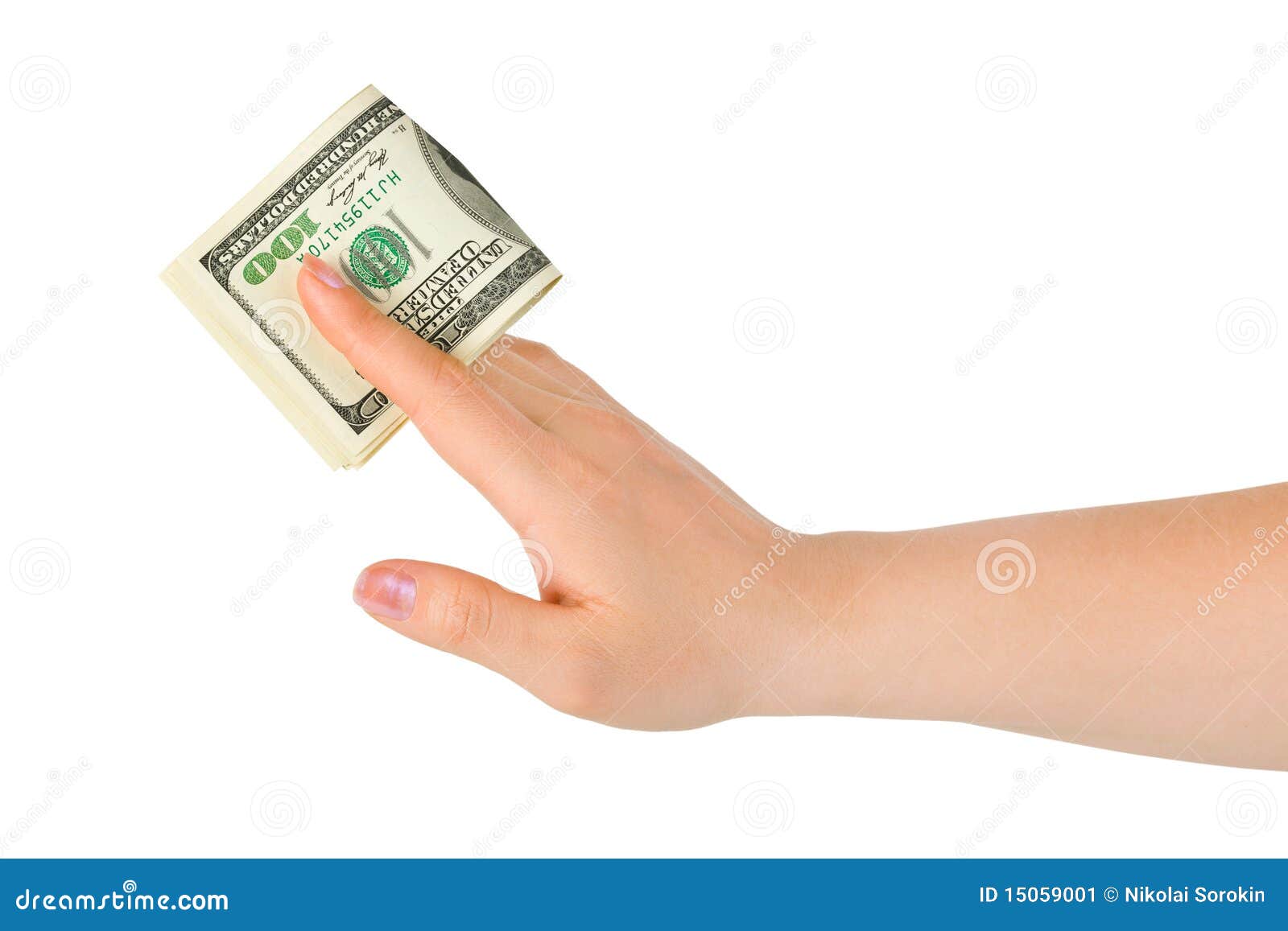 Hand die geld geeft stock afbeelding. Image of schuld - 15059001