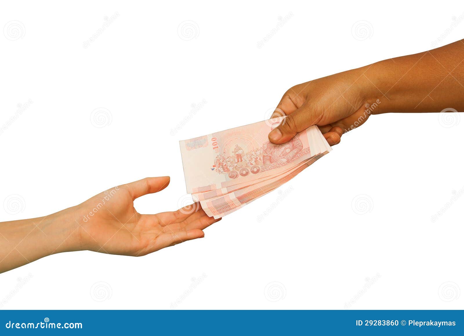 Hand, Die Geld Zu Anderer Hand Gibt Stockfoto - Bild von bargeld, geben ...