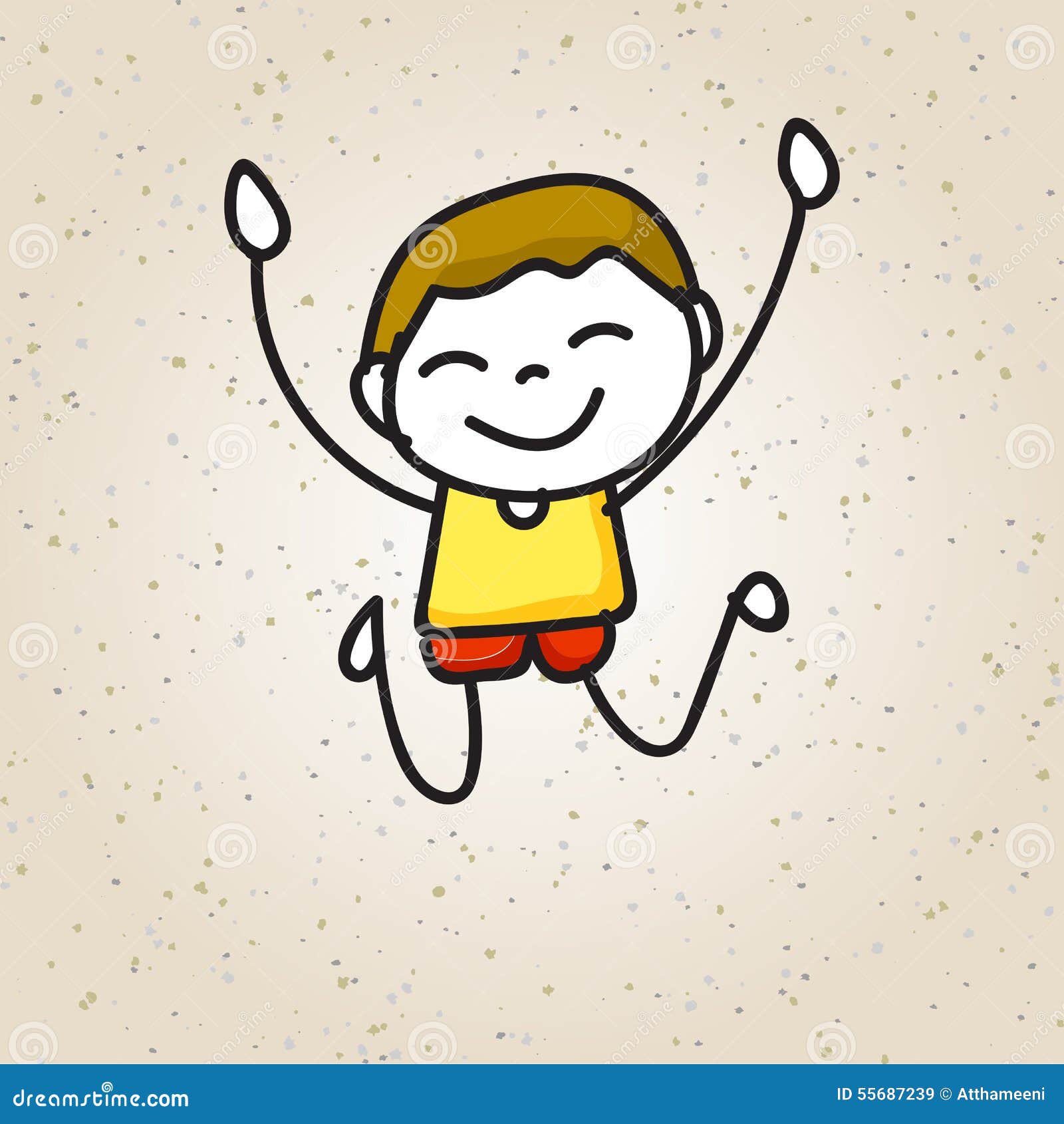 Hand, Die Glückliches Kind Zeichnet Vektor Abbildung - Illustration von ...